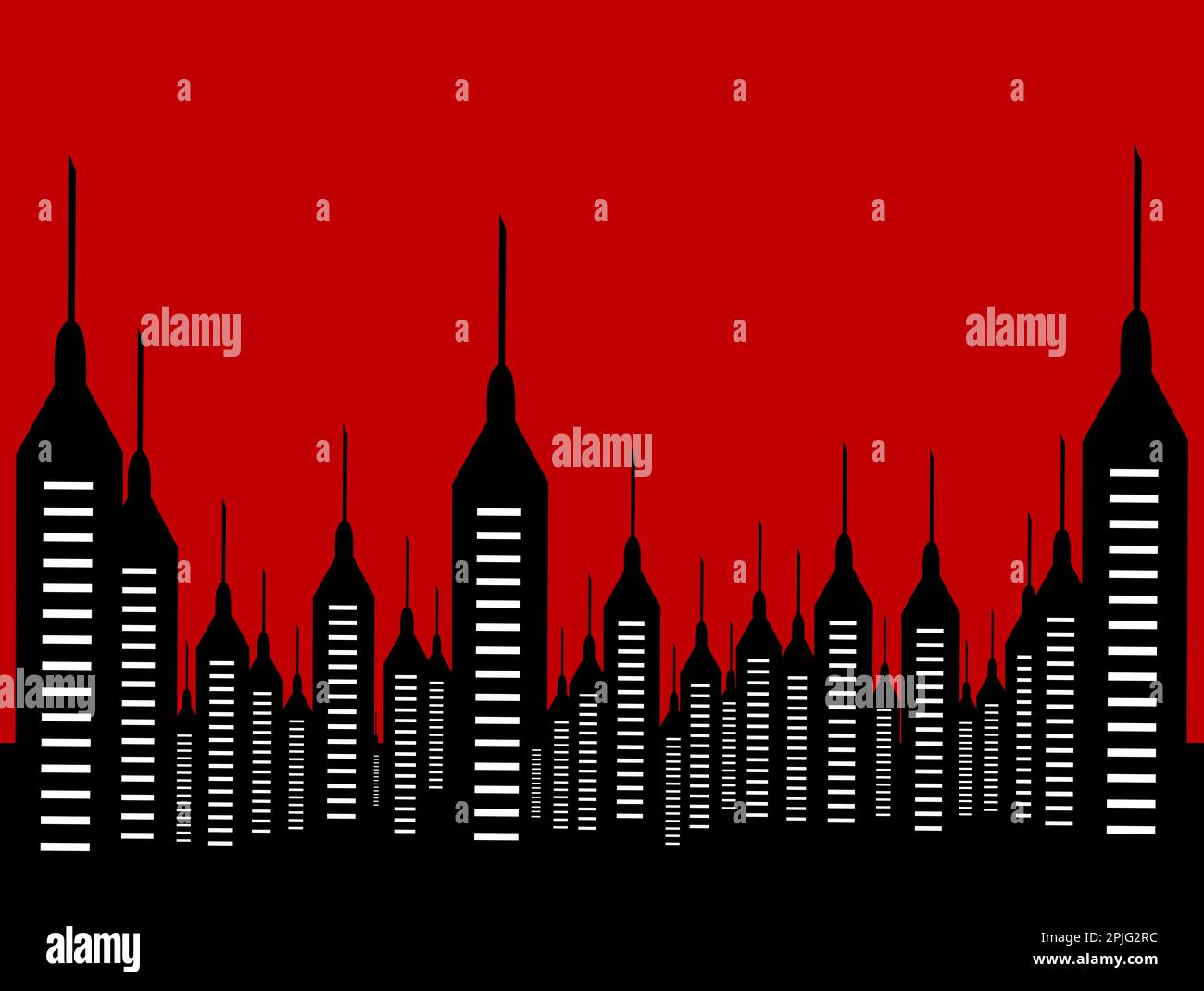 cityscape skyline with vaccination syringes. Cyberpunk style vector ...
