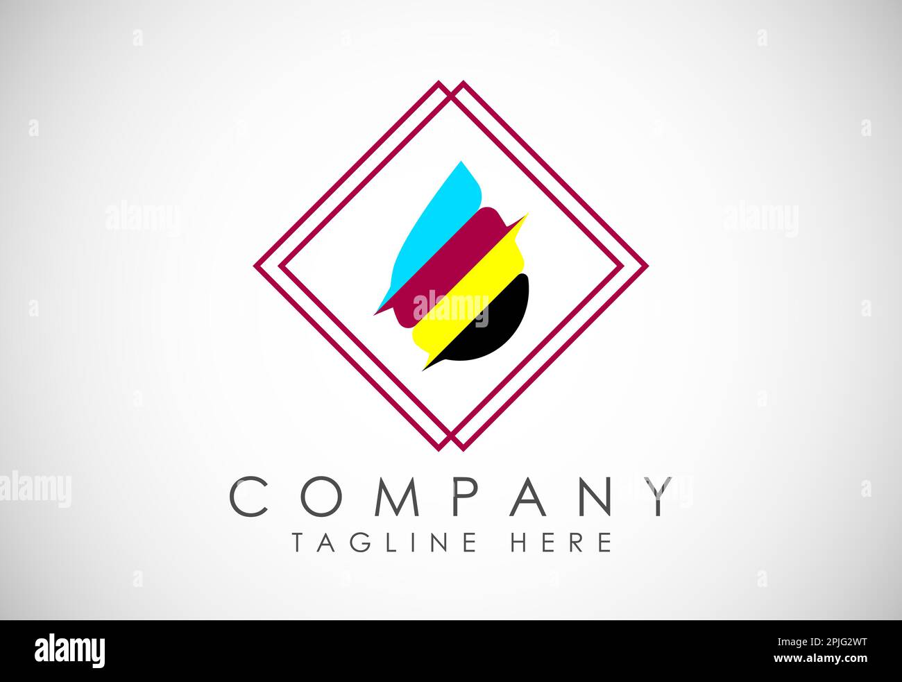 Digital printing logo design template. Logo for print shop polygraph ...