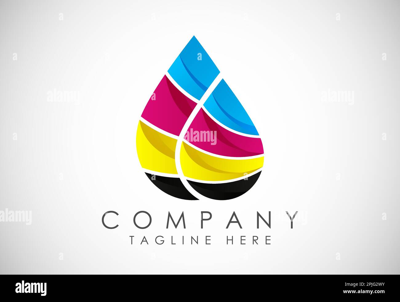 Digital printing logo design template. Logo for print shop polygraph ...