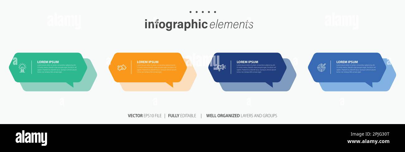 Vector Infographic label design template with icons and 4 options or ...