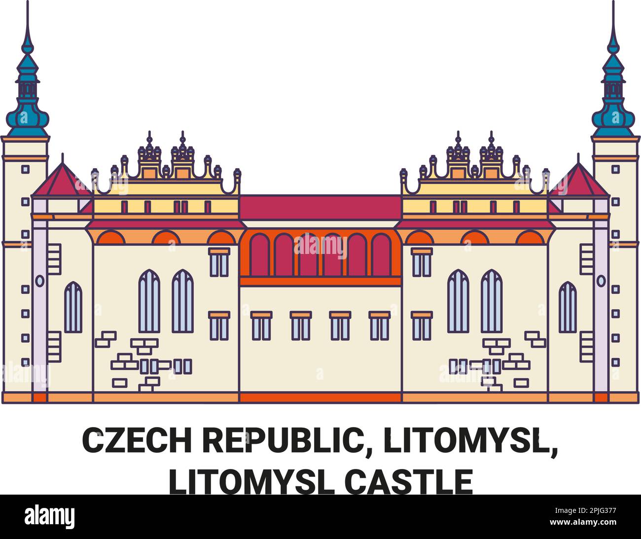 Czech Republic, Litomysl, Litomysl Castle travel landmark vector ...