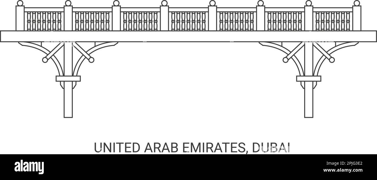 United Arab Emirates, Dubai, travel landmark vector illustration Stock ...