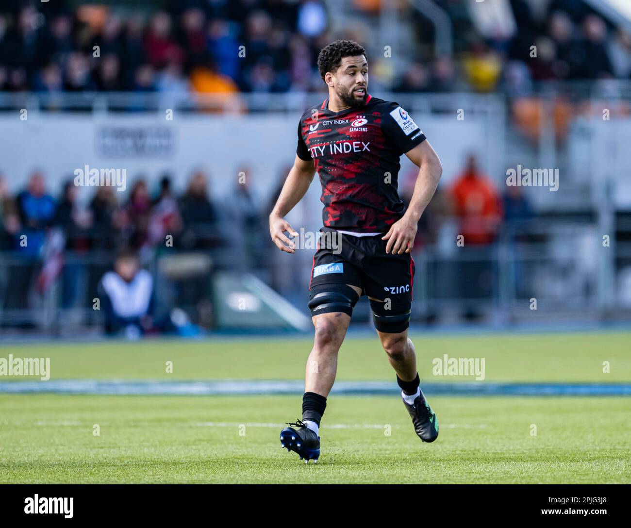 LONDON, UNITED KINGDOM. 02, Apr 2023. Andy Christie of Saracens during ...