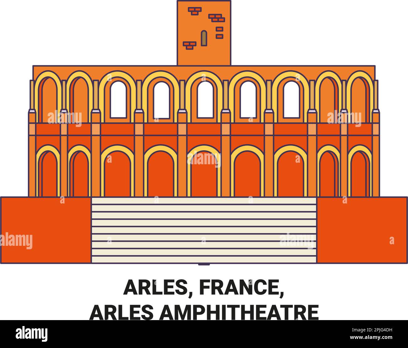 Roman amphitheatre arles provence france Stock Vector Images - Alamy