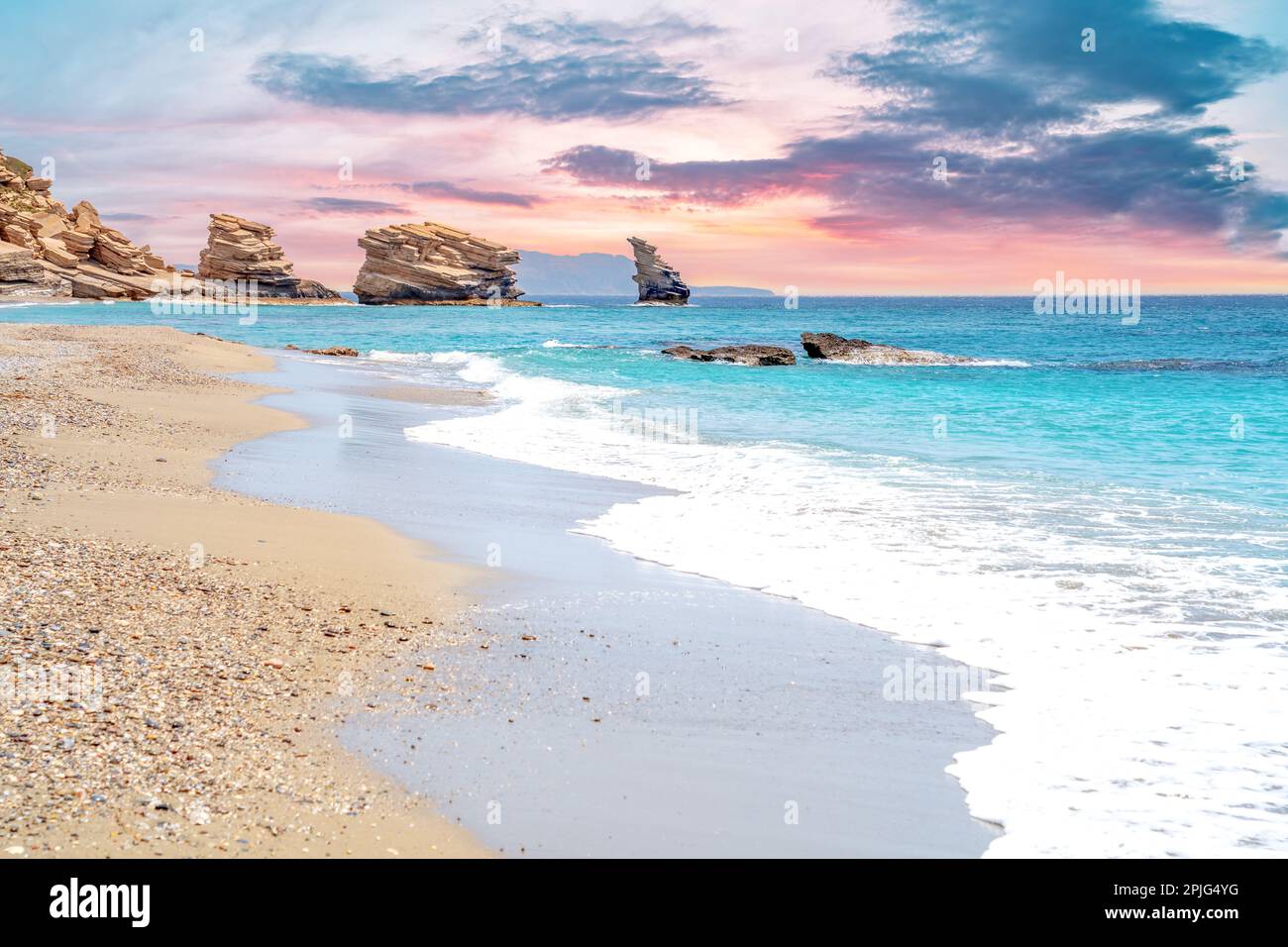 Beach of Triopetra, Crete, Greece Stock Photo - Alamy