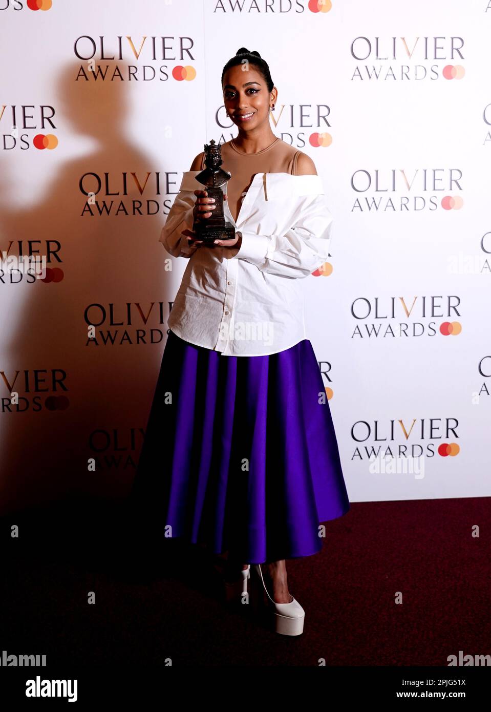 Anjana Vasan in the press room after winning the Best Actress in a ...