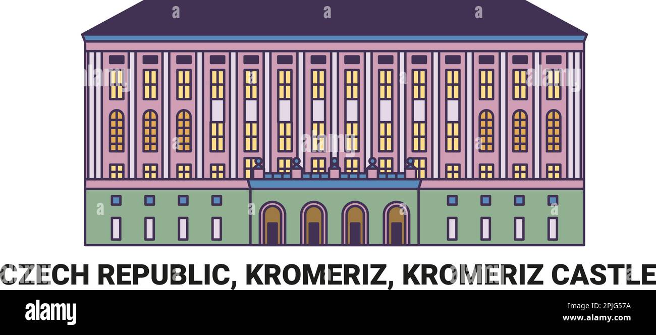 Czech Republic, Kromeriz, Kromeriz Castle travel landmark vector ...