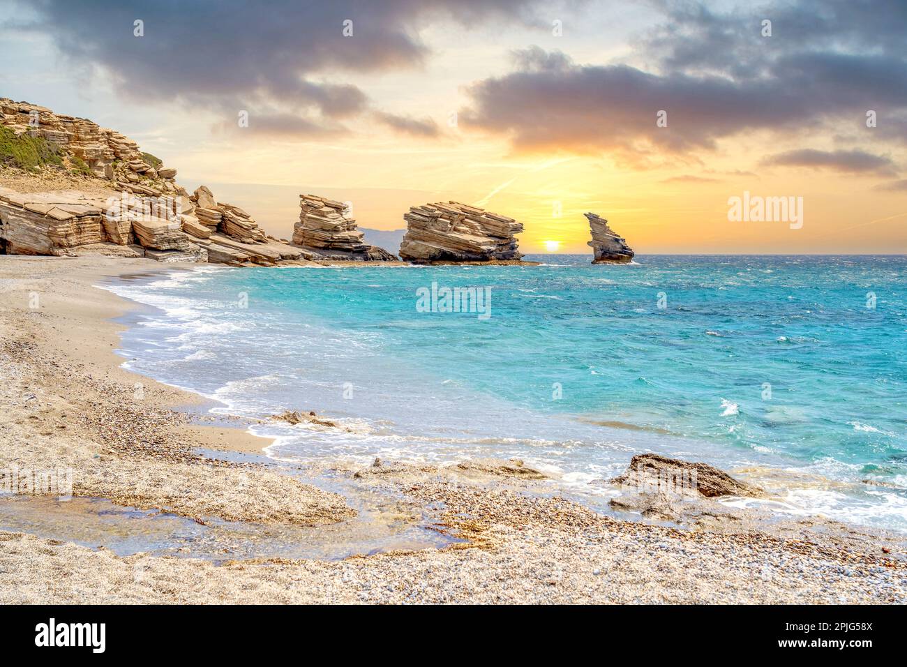 Beach of Triopetra, Crete, Greece Stock Photo - Alamy