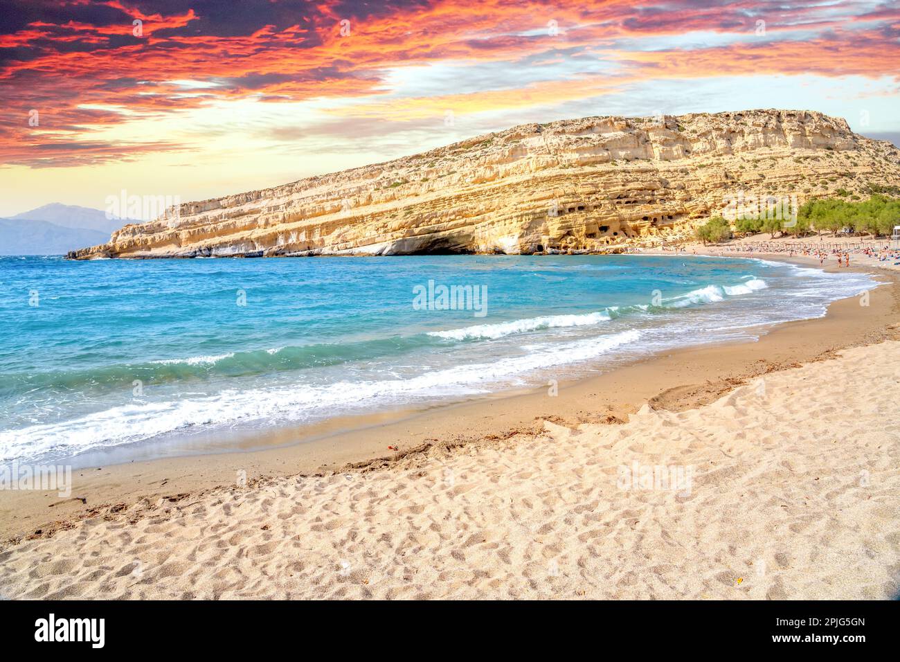 Matala, Beach, Crete, Greece Stock Photo - Alamy