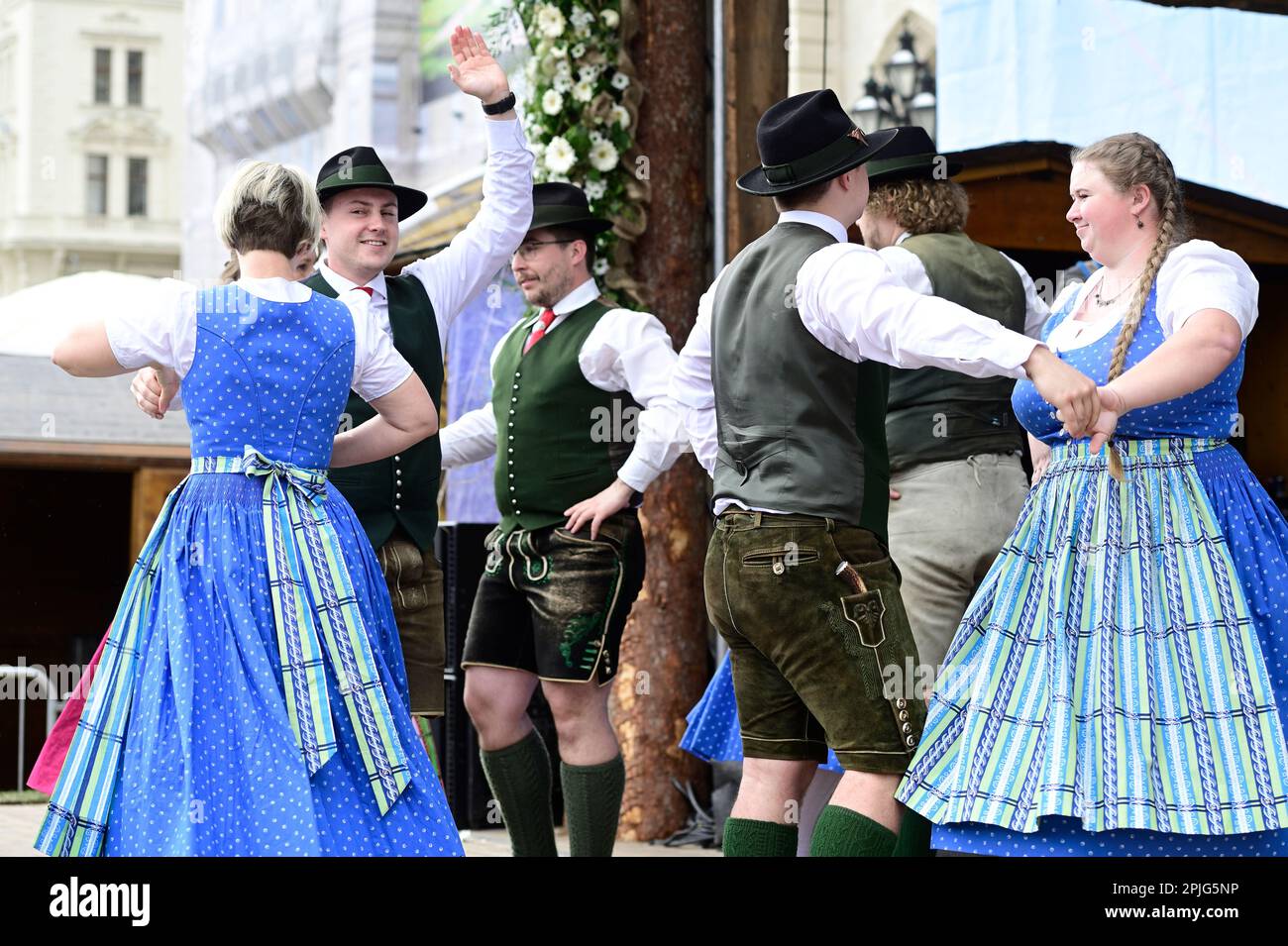 Vienna, Austria. April 02, 2023. Styria village at Vienna City Hall ...