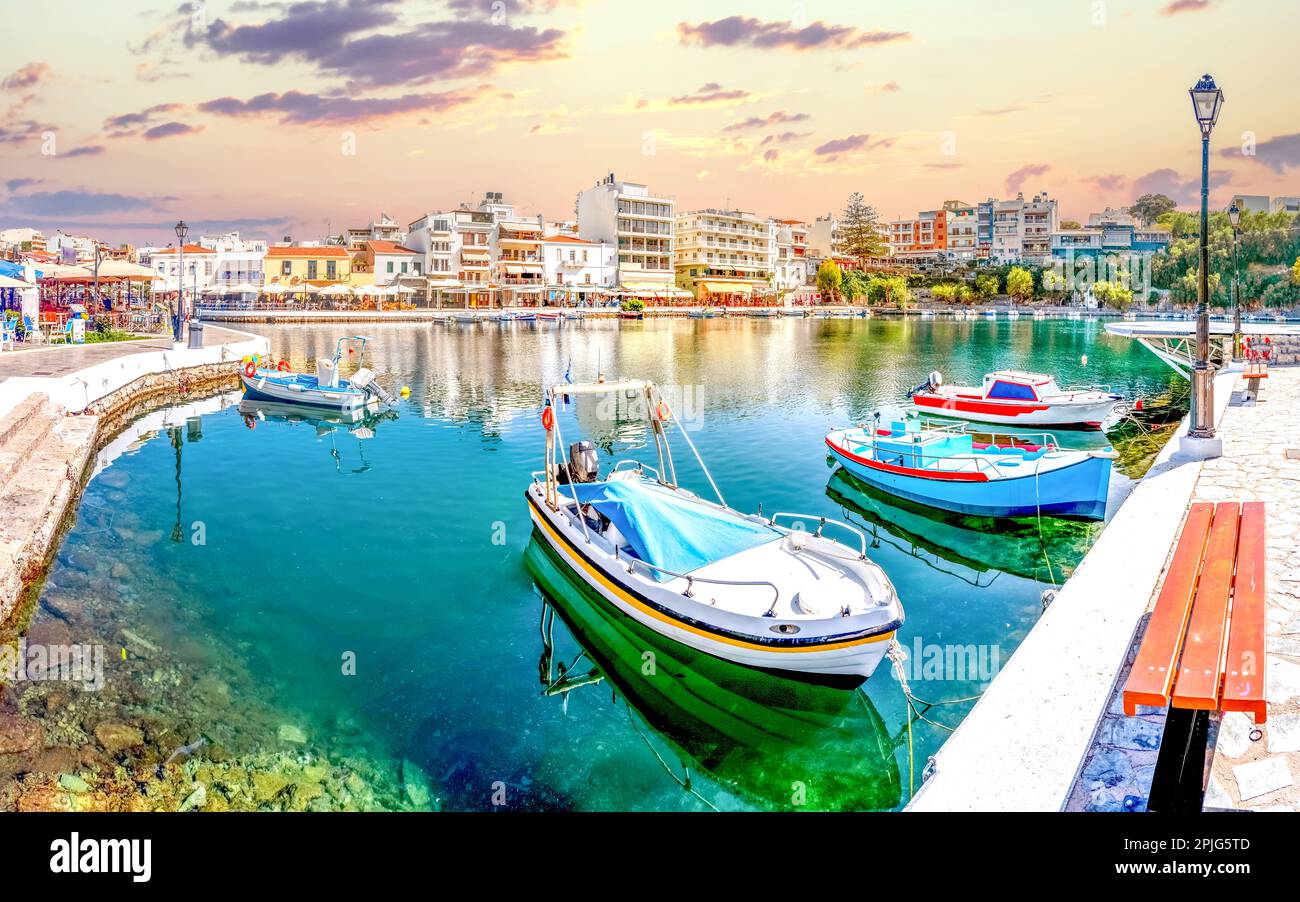 Agios Nikolaos, Crete, Greece Stock Photo - Alamy