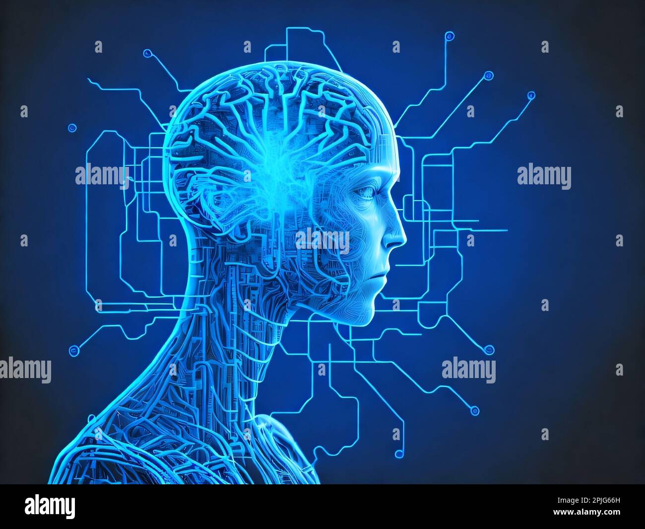 Human brain and computer circuit board hi-res stock photography and ...