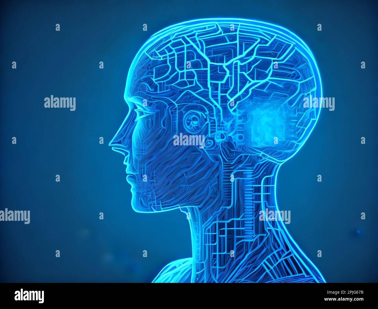 Human brain and computer circuit board hi-res stock photography and ...