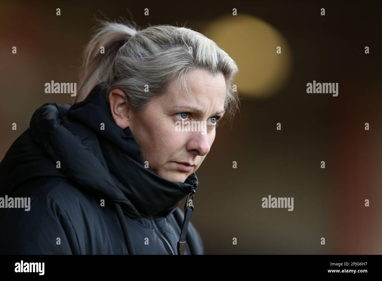 Aston Villa manager Carla Ward during the Barclays Women's Super League ...