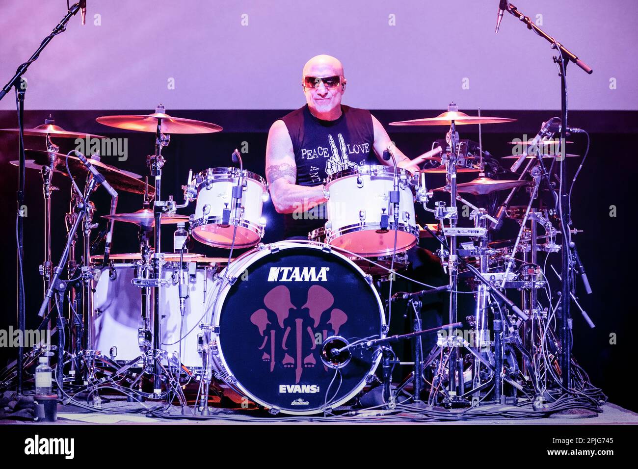Oslo, Norway. 01st Apr, 2023. Drummer Kenny Aronoff performs live with ...