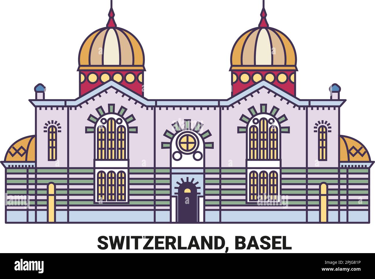 Switzerland, Basel, travel landmark vector illustration Stock Vector Image & Art - Alamy