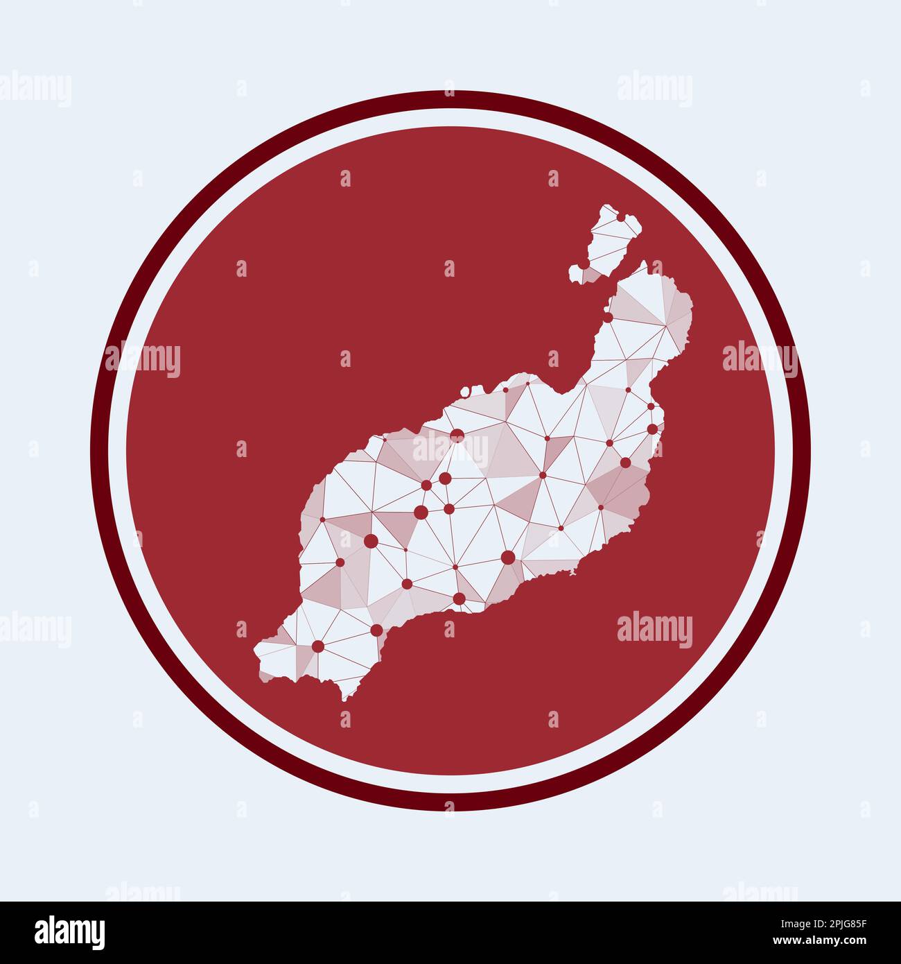 Lanzarote icon. Trendy tech logo of the island. Geometric mesh round ...
