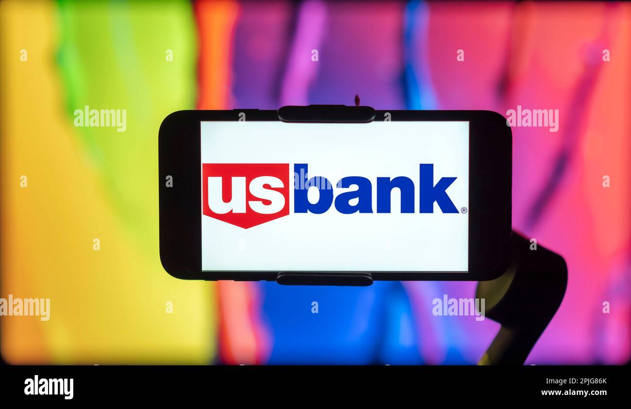 In this photo illustration, the USBank logo is seen displayed on a ...