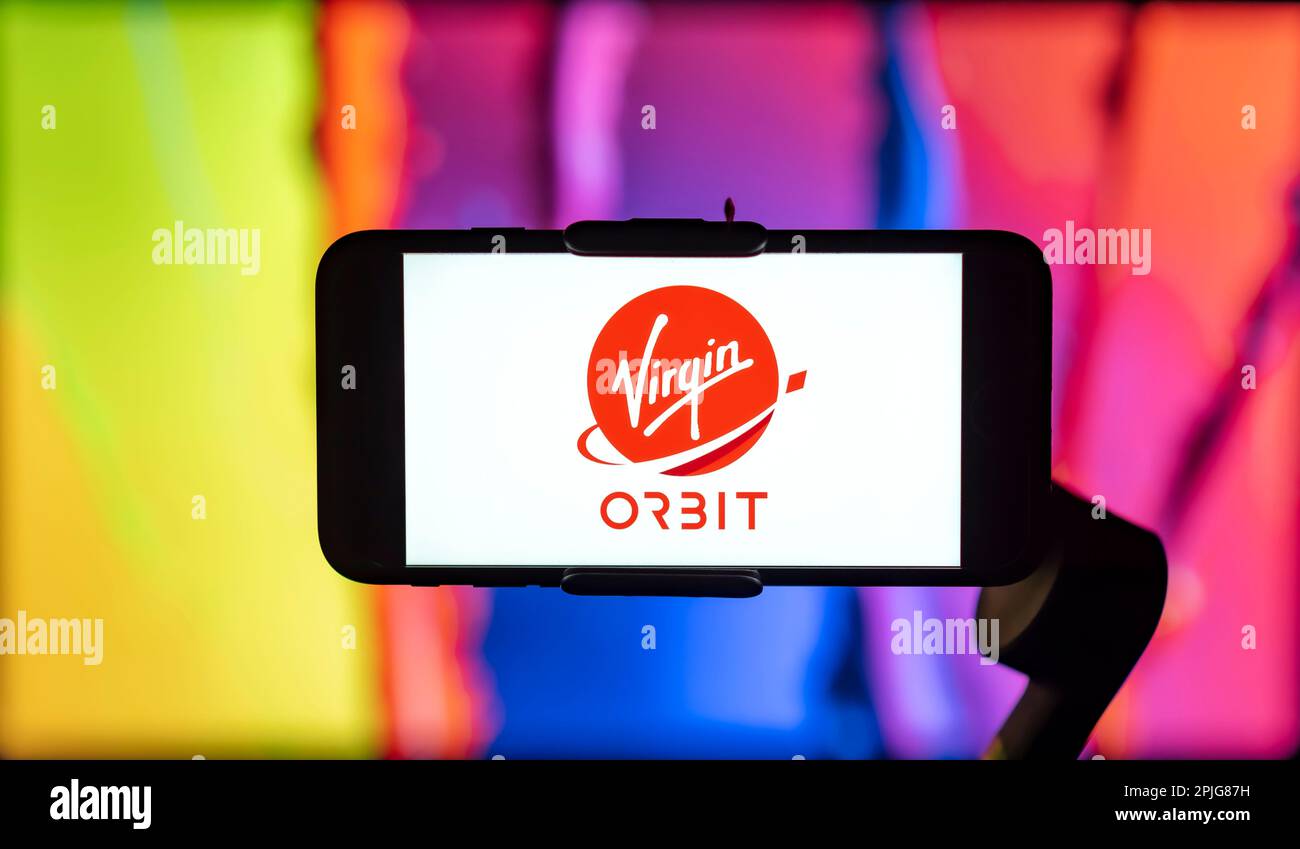 In this photo illustration, the Virgin Orbit logo is seen displayed on ...