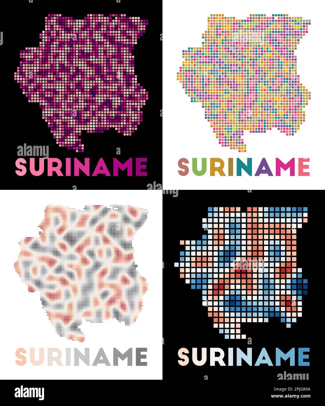 Dotted map suriname simple hi-res stock photography and images - Alamy