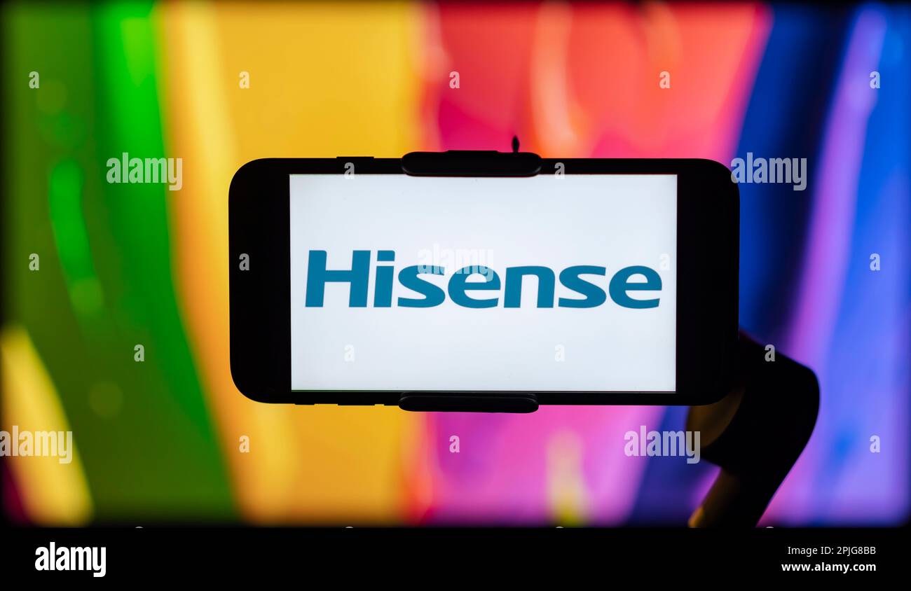 In this photo illustration, the Hisense logo is seen displayed on a ...