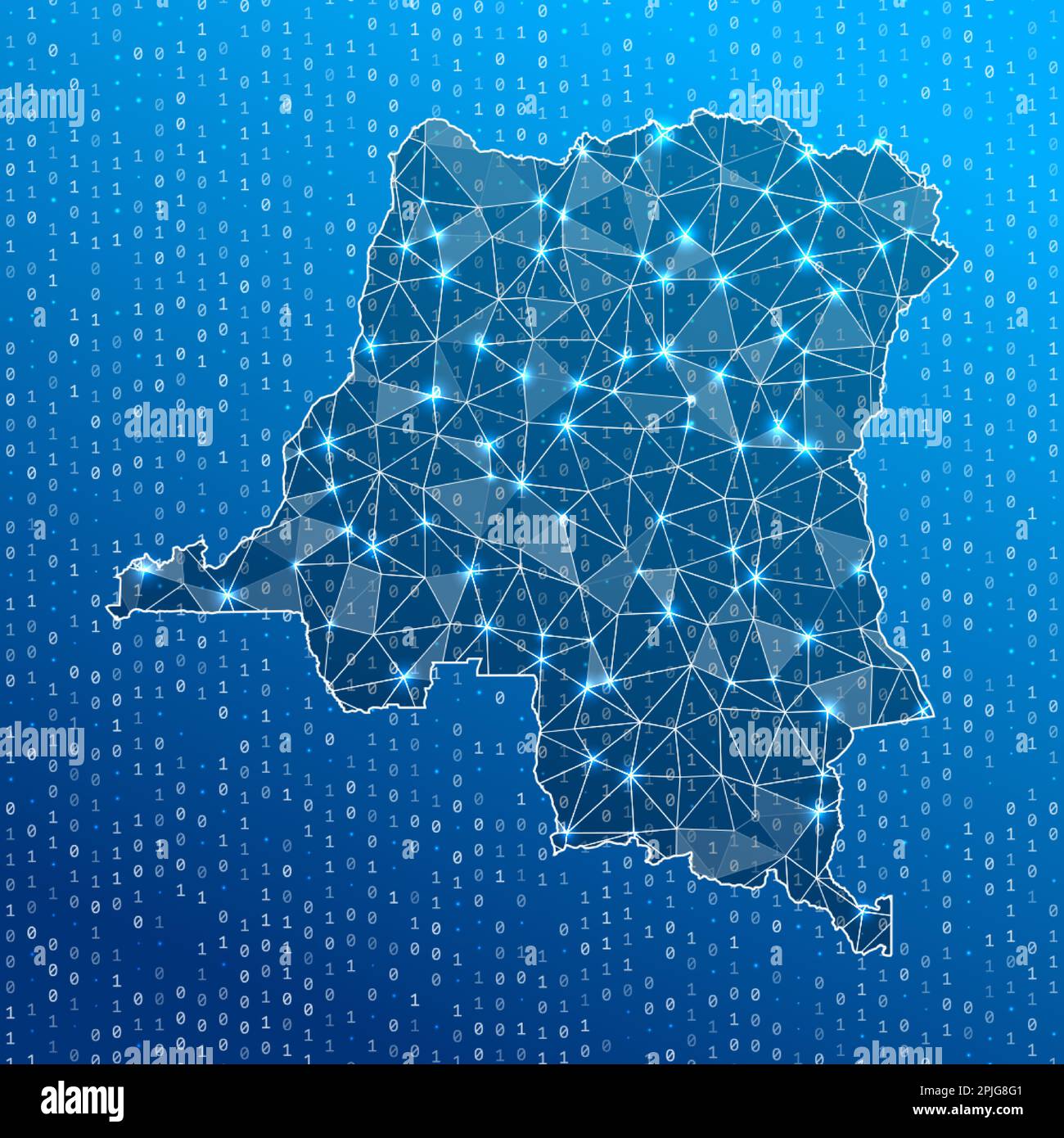 Network map of DR Congo. Country digital connections map. Technology ...
