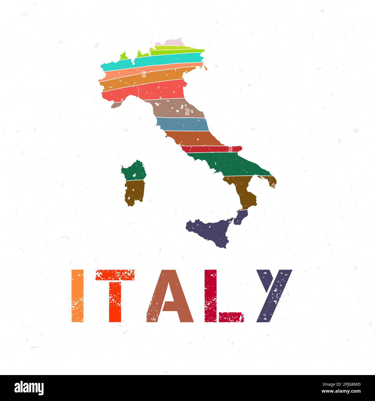 Italy map design. Shape of the country with beautiful geometric waves ...
