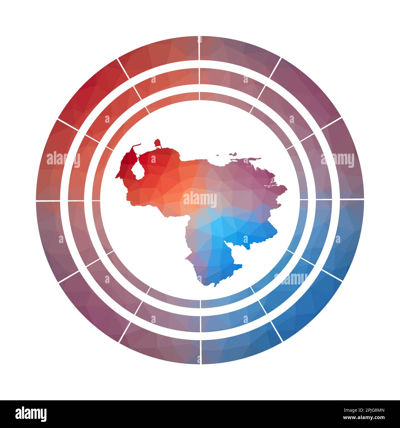 Venezuela badge. Bright gradient logo of country in low poly style ...