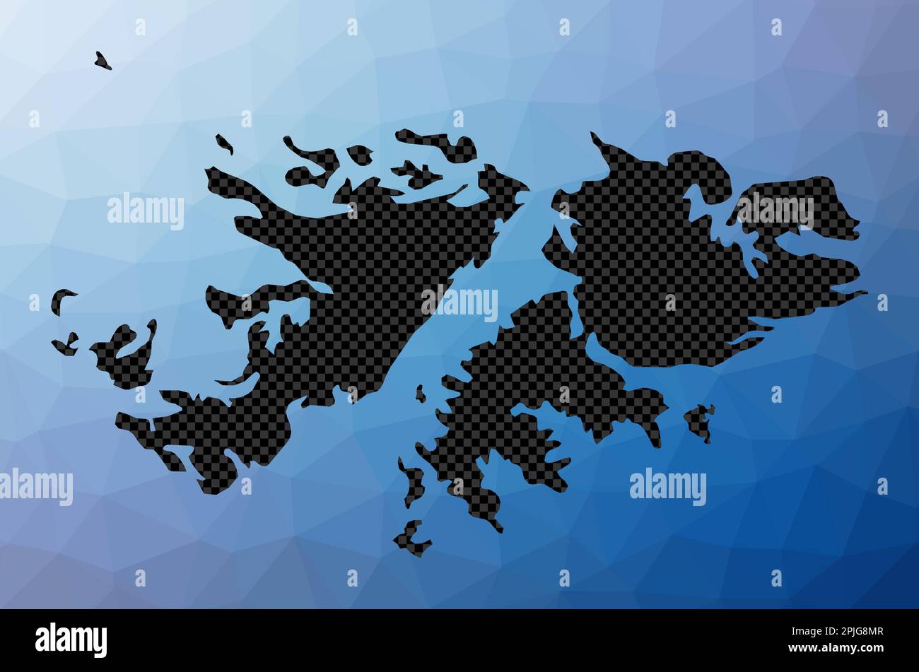 Falklands geometric map. Stencil shape of Falklands in low poly style ...