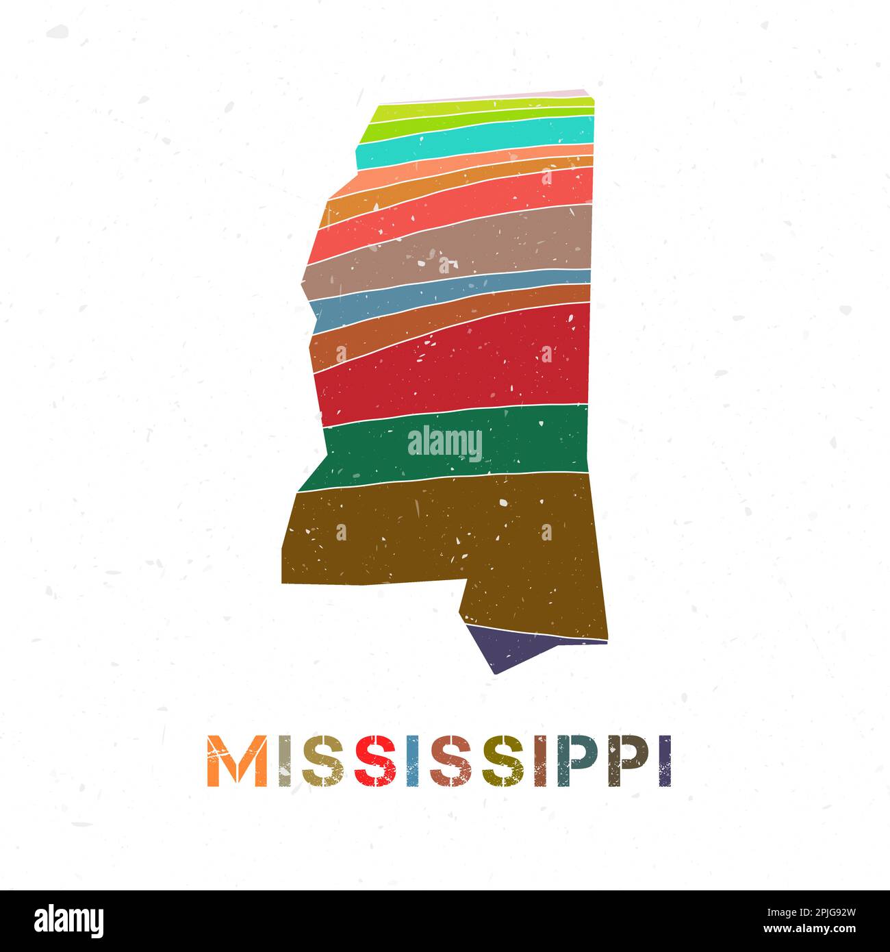 Mississippi map design. Shape of the US state with beautiful geometric ...