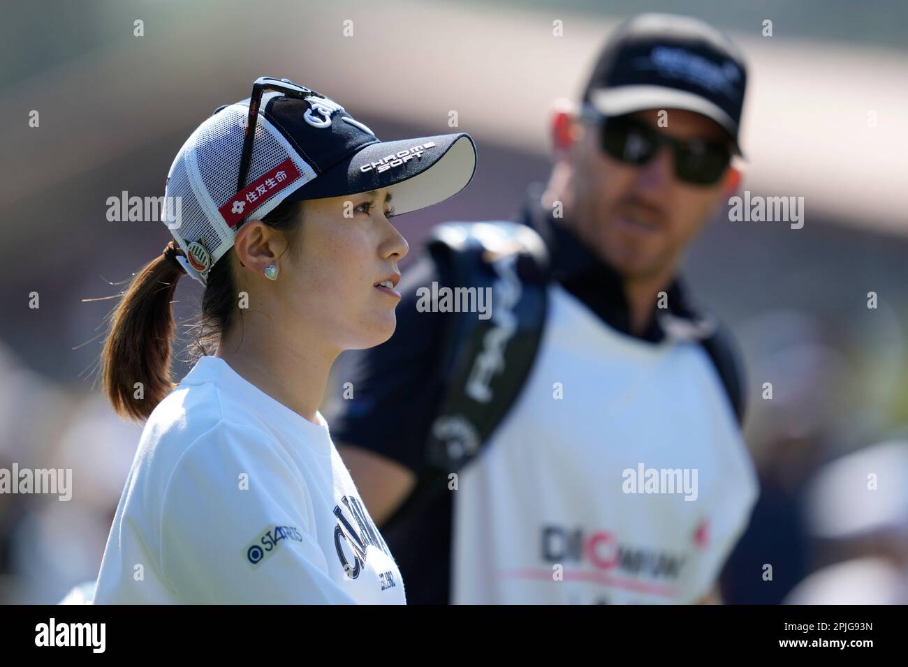 Yuna Nishimura walks down the 10th fairway during the final round of ...