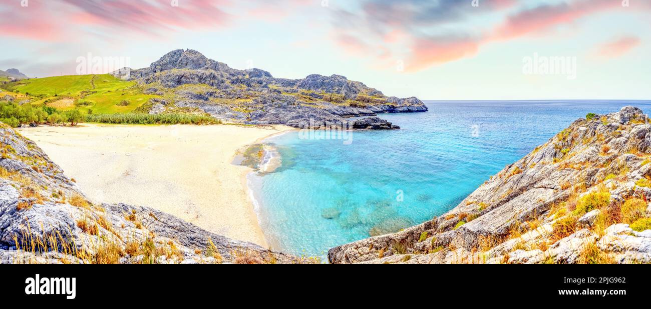 One Rock Beach, Island Crete, Greece Stock Photo - Alamy