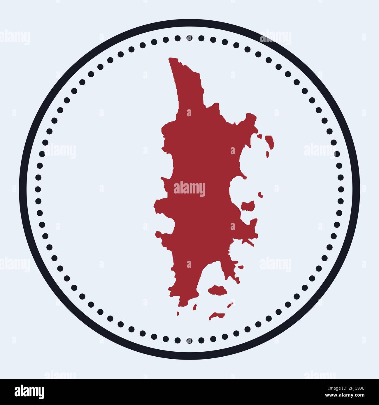 Phuket round stamp. Round logo with island map and title. Stylish ...