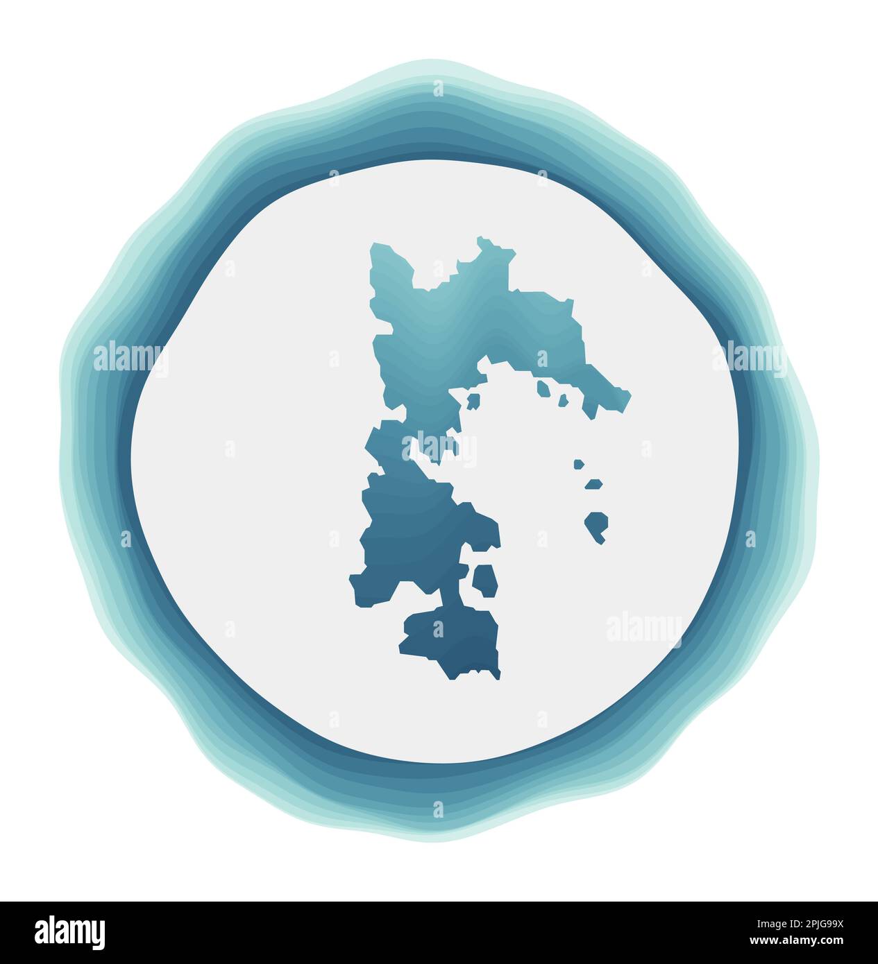 Patmos logo. Badge of the island. Layered circular sign around Patmos ...