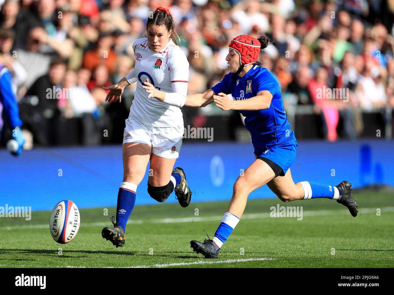 England’s Jessica Breach breaks through during the TikTok Women's Six ...