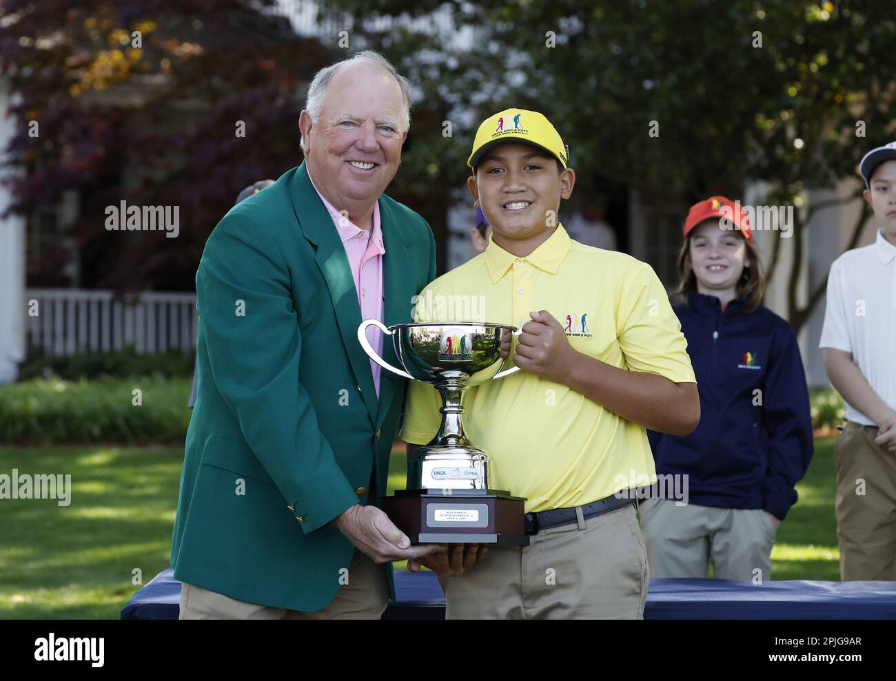 Augusta, United States. 02nd Apr, 2023. Mark O'Meara stands with Neal ...