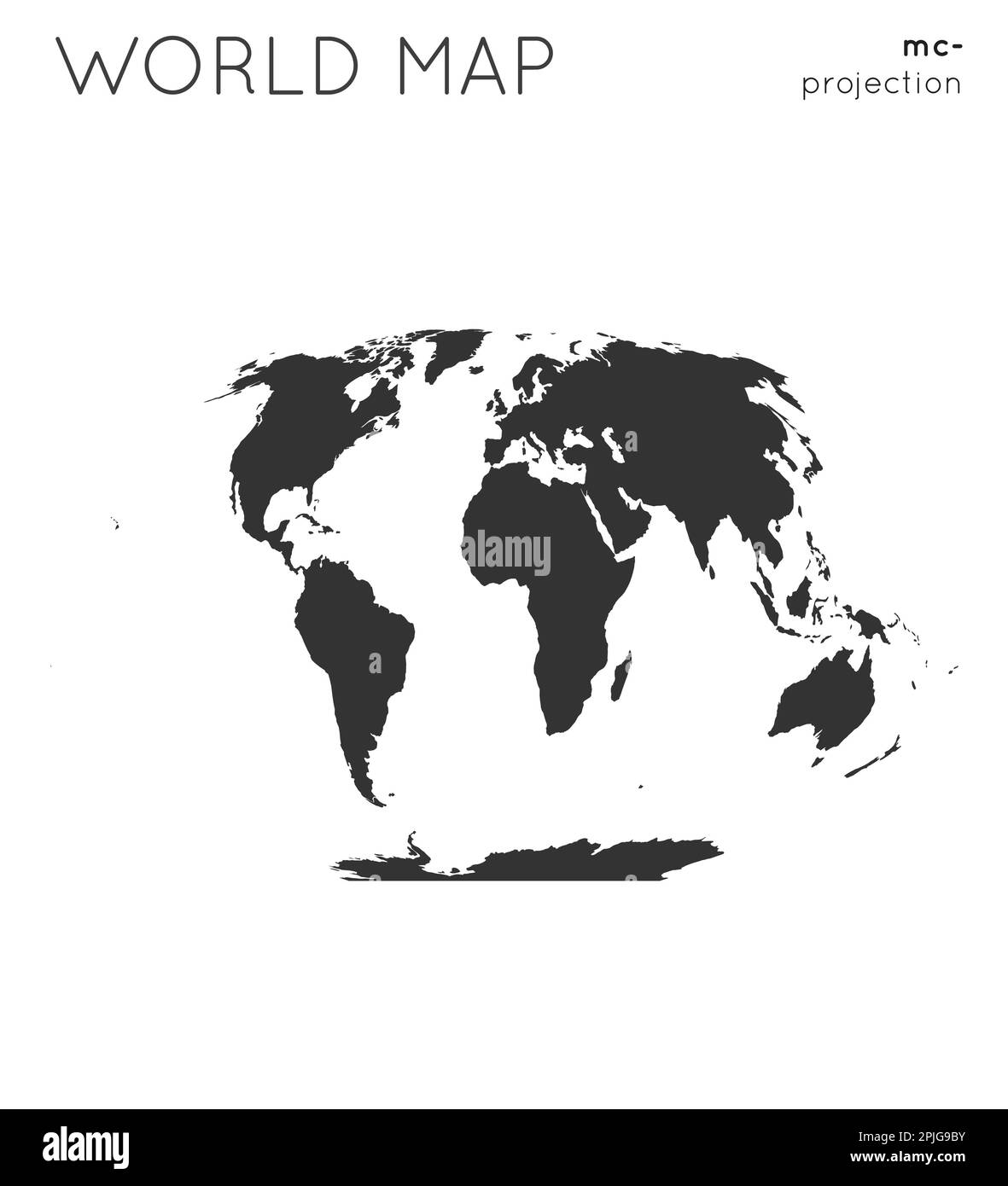World map. Globe in McBryde-Thomas flat-polar quartic projection, plain ...