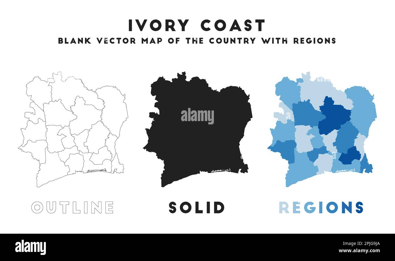 Ivory Coast map. Borders of Ivory Coast for your infographic. Vector ...