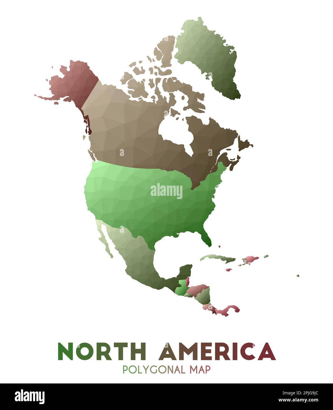 North America Map. Actual low poly style continent map. Mesmeric vector ...