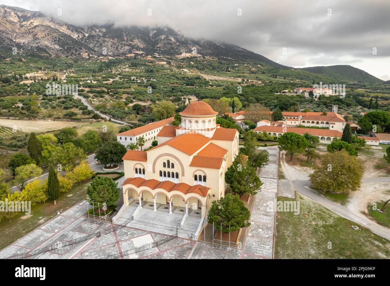 Monastery of Agios Gerasimos on Kefalonia island, Greece Stock Photo ...