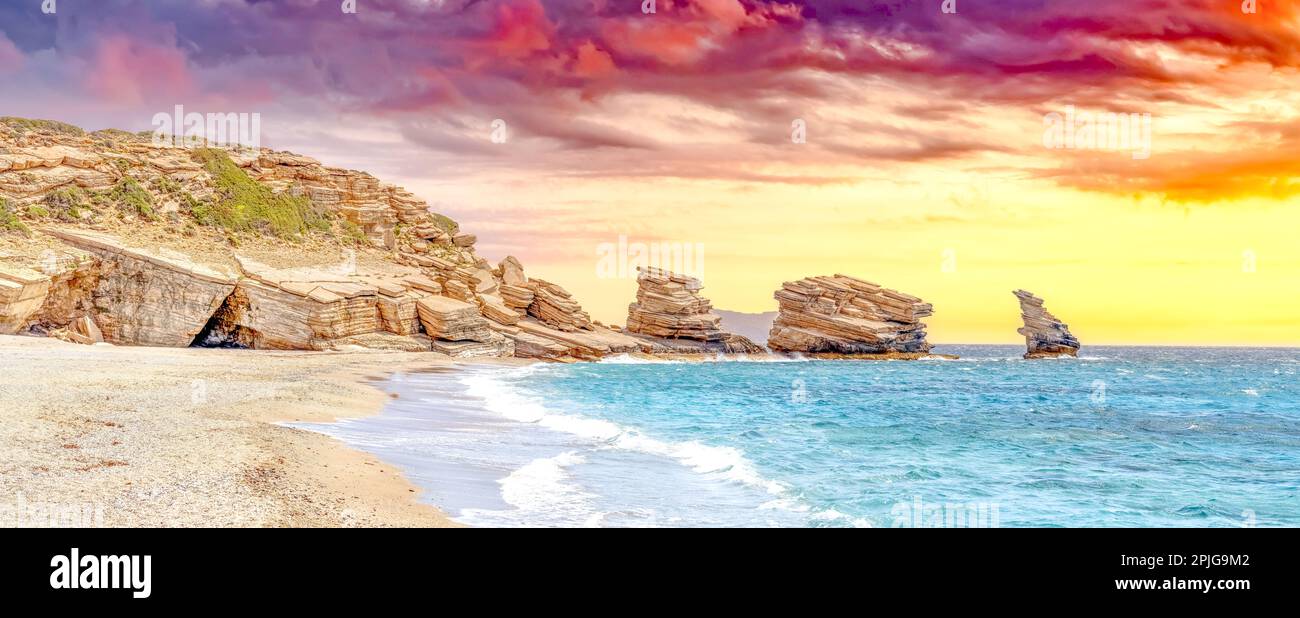 Crete beach sunset greece hi-res stock photography and images - Alamy