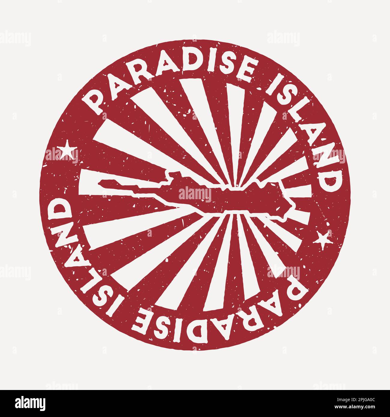 Paradise Island stamp. Travel red rubber stamp with border shape ...