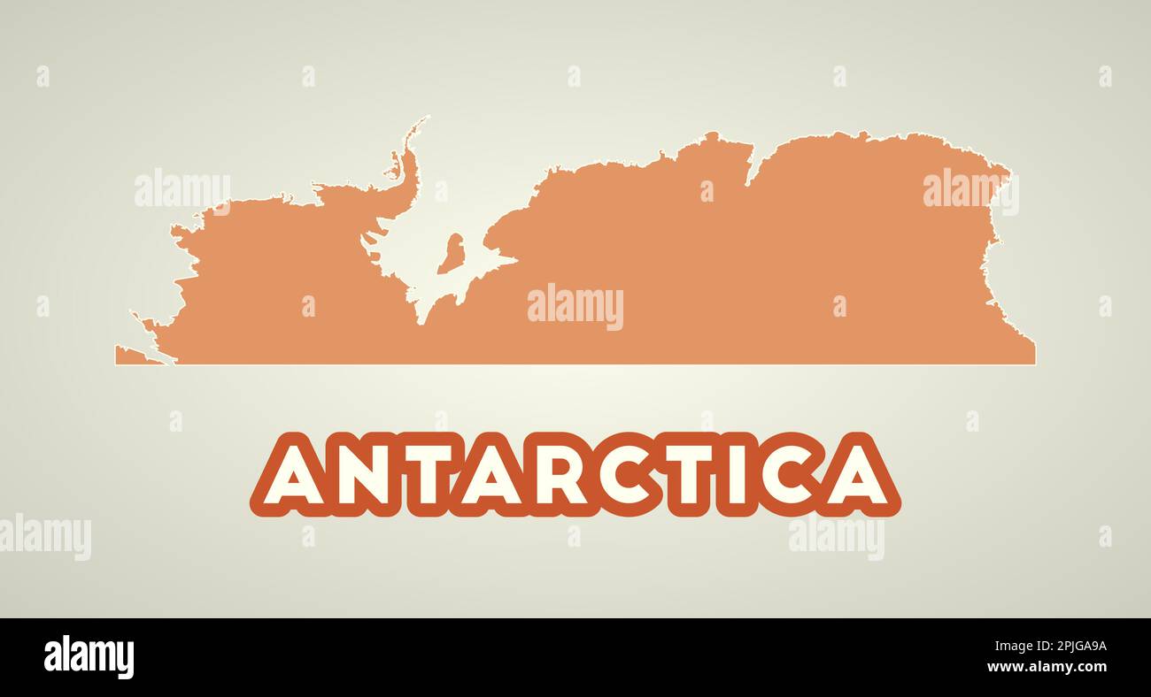 Antarctica poster in retro style. Map of the continent with regions in ...
