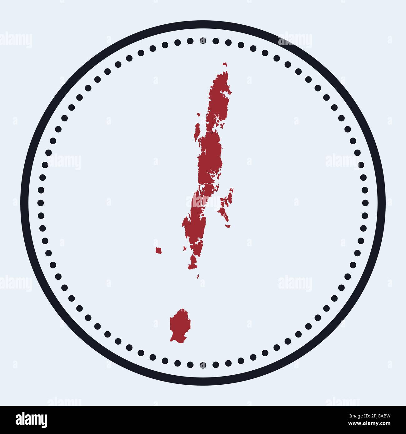 Andaman Islands round stamp. Round logo with island map and title ...