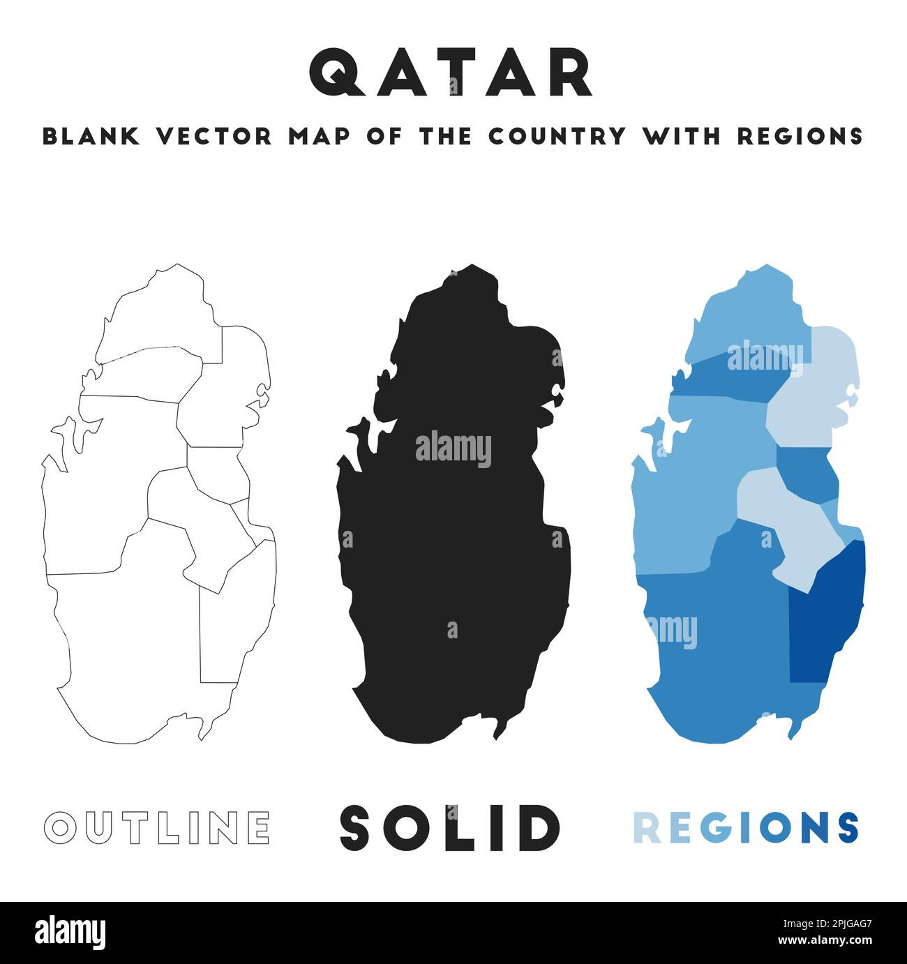 Qatar map. Borders of Qatar for your infographic. Vector country shape ...