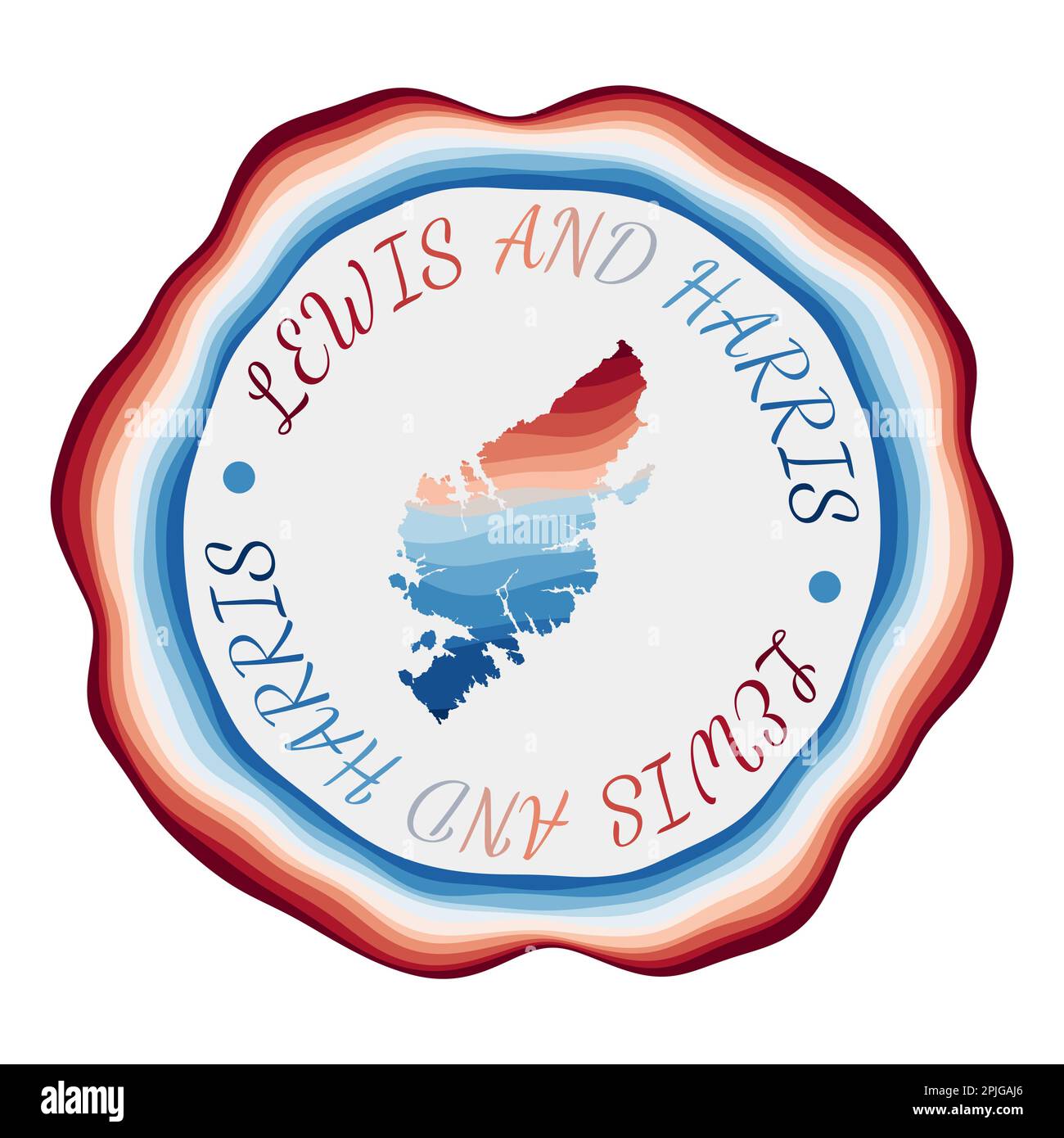 Lewis and Harris badge. Map of the island with beautiful geometric ...