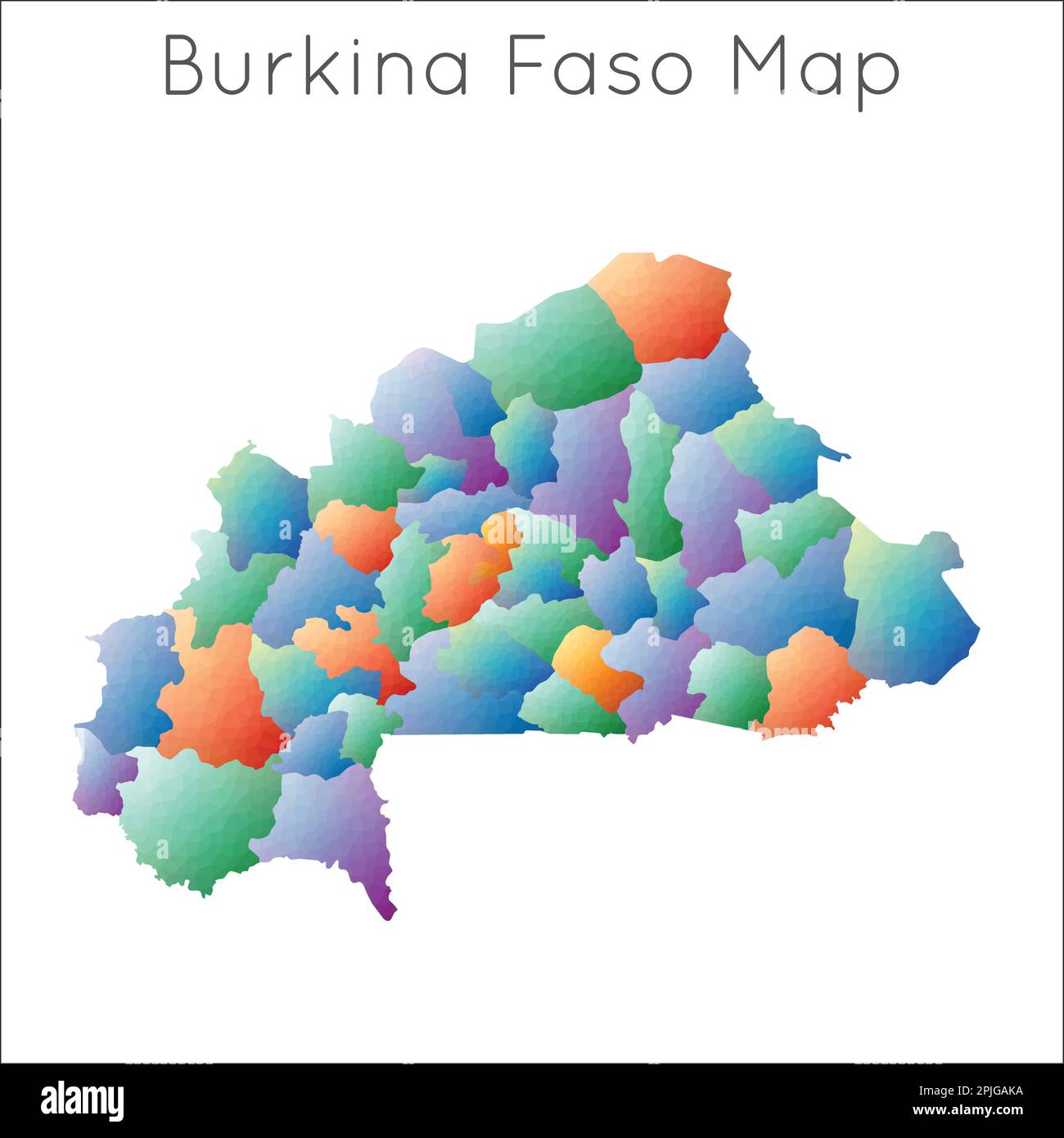 Low Poly map of Burkina Faso. Burkina Faso geometric polygonal, mosaic ...