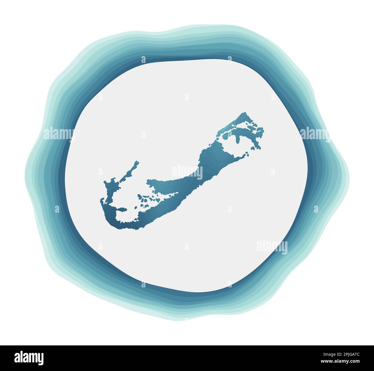 Bermuda logo. Badge of the island. Layered circular sign around Bermuda ...