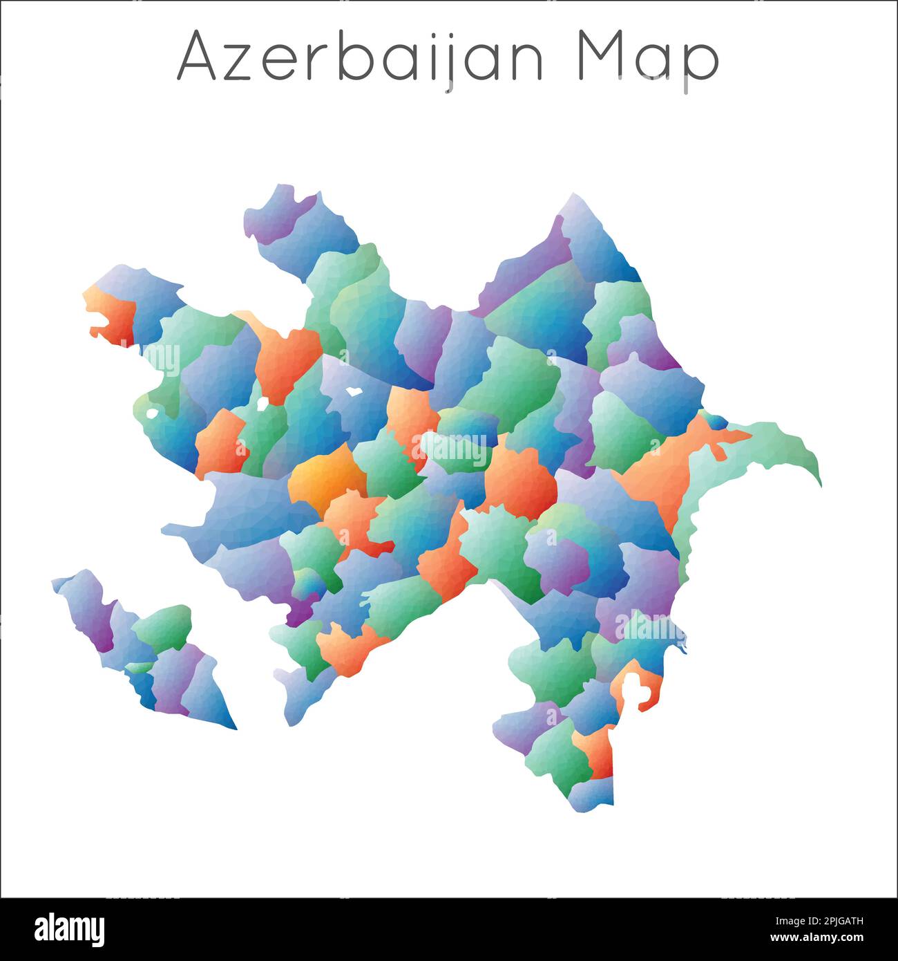 Low poly map of Azerbaijan. Azerbaijan geometric polygonal, mosaic ...