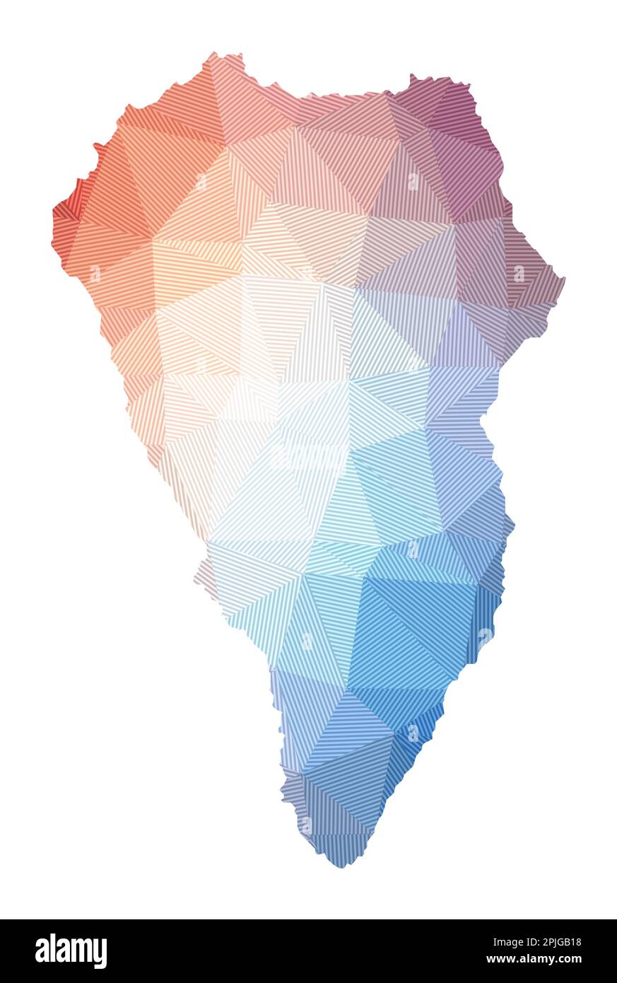 Map of La Palma. Low poly illustration of the island. Geometric design ...